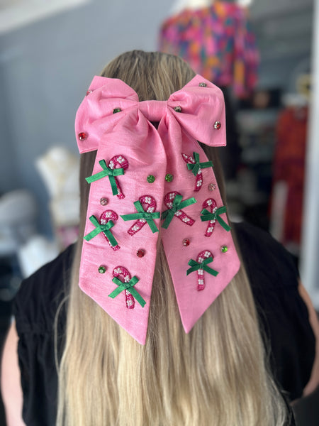 Candy Cane Beaded Bow – Karden Lane