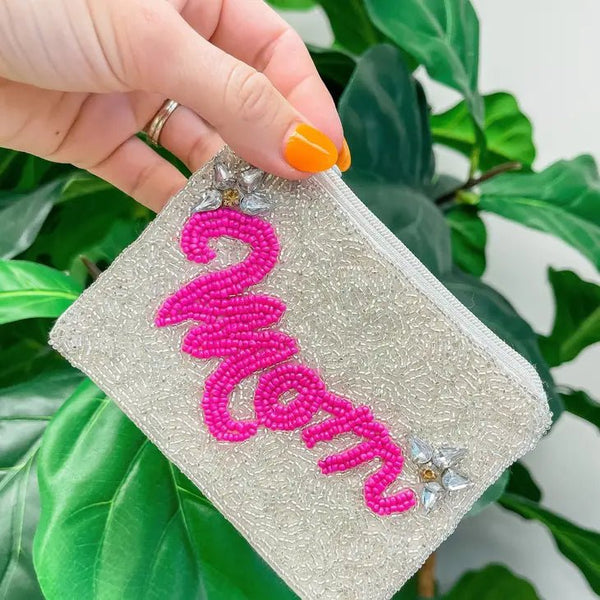 Mom Seed Beaded Coin Purse – Karden Lane
